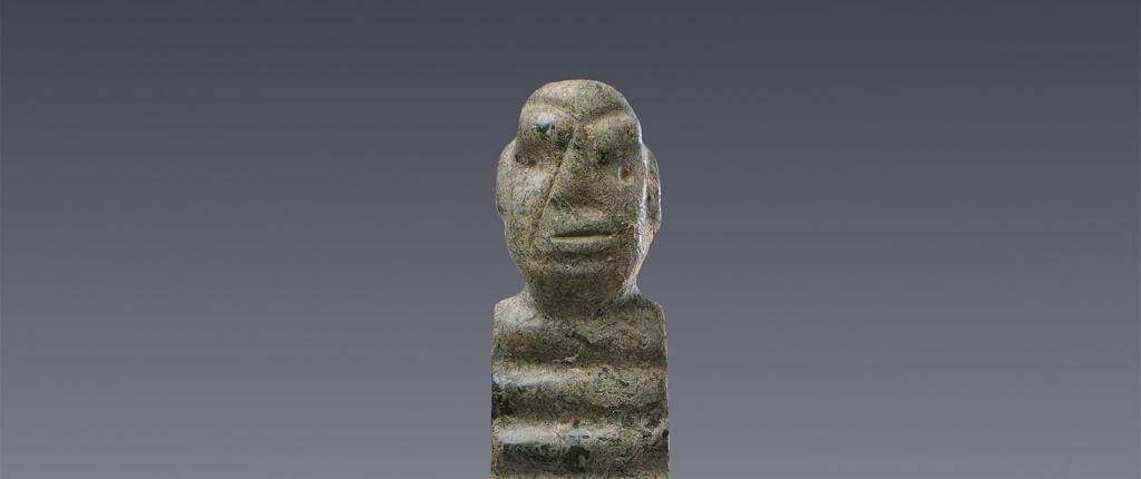 Litófono de ludimento decorado con cabeza antropomorfa | El México ...